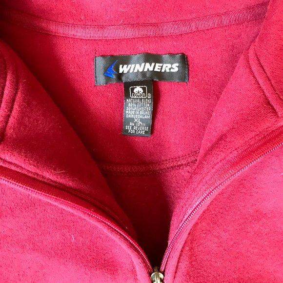 Winners | Jackets & Coats | Winners Red Fleece With Grey Stripe Xl ...